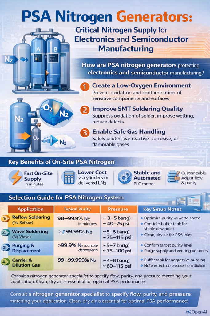 PSA Nitrogen Generator for Electronics & Semiconductor Manufacturing ...